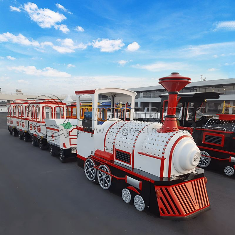 Amusement Park Electric Steam Train Vintage Royal Retro Trackless Train ...